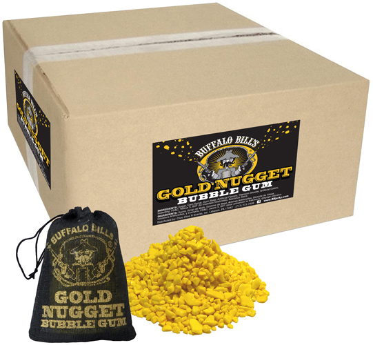Buffalo Bills Gold Nugget Bubble Gum - 320-ct Box Gold Nugget Gum